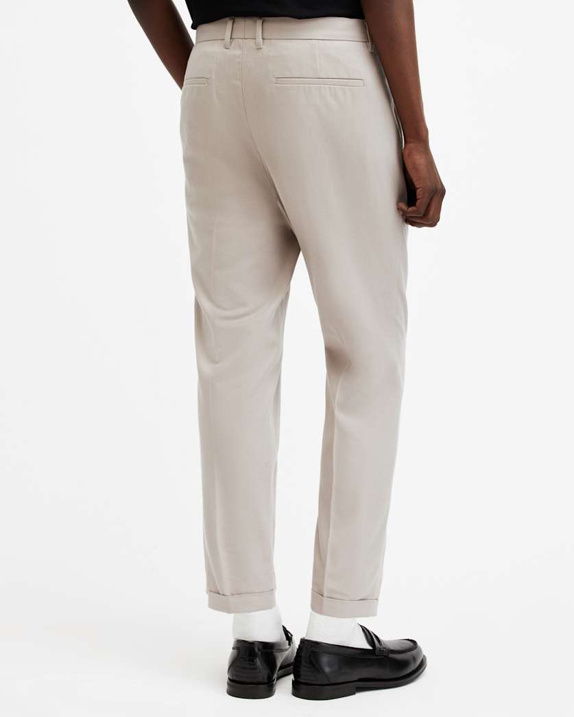Tallis Slim Fit Cropped Tapered Trousers BOSTON TAUPE | ALLSAINTS